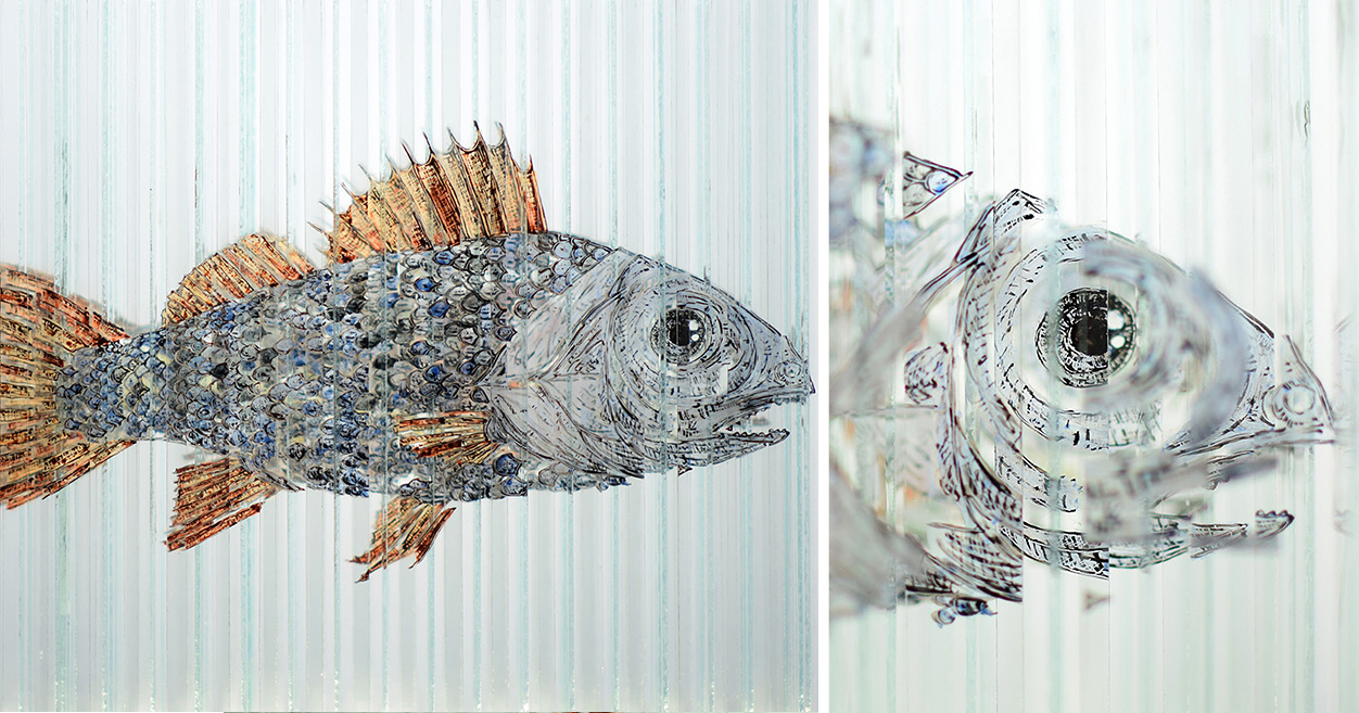 Glass Sculpture Made Of 160 Hand Painted Glass Strips Reveals Four ...
