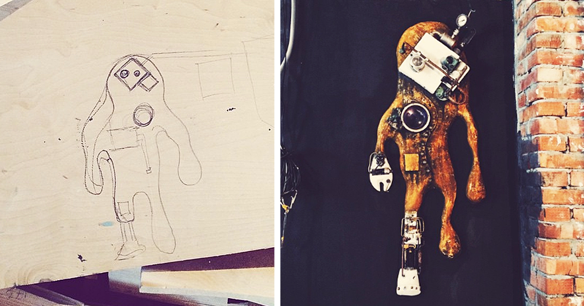 Upcycled Robot From Plaster | Bored Panda