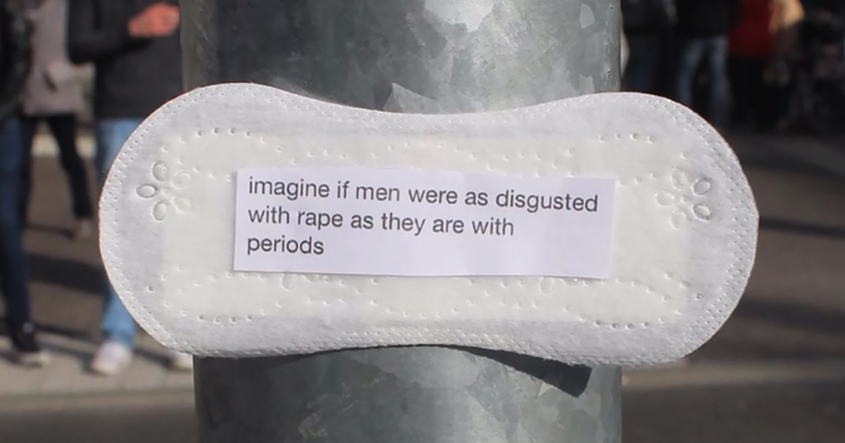 A Woman Is Posting Feminist Messages Written On Period Pads All Over ...