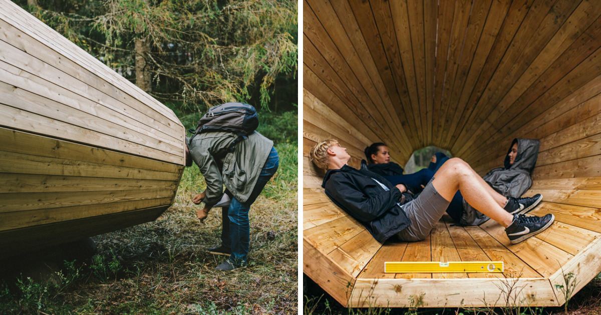 Estonian Students Build Giant Wooden Megaphones To Listen To The Forest ...
