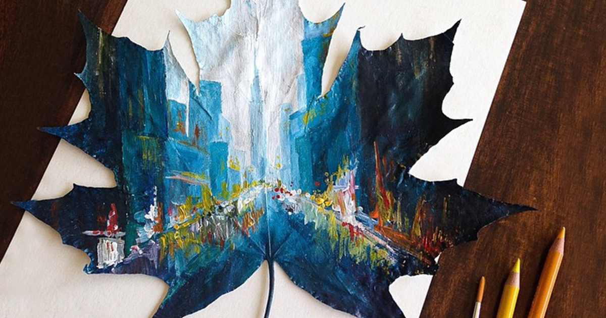 Self-Taught Polish Artist Uses Fallen Autumn Leaves As Canvases For Her ...