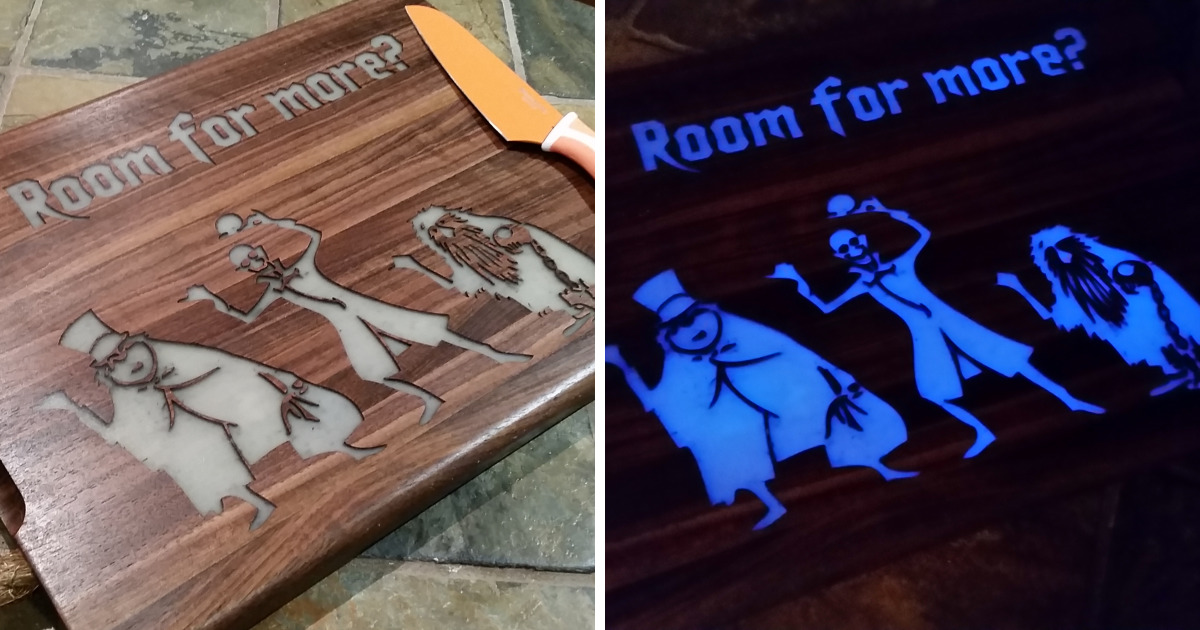 How To Make A Spooky Cutting Board That Glows In The Dark | Bored Panda