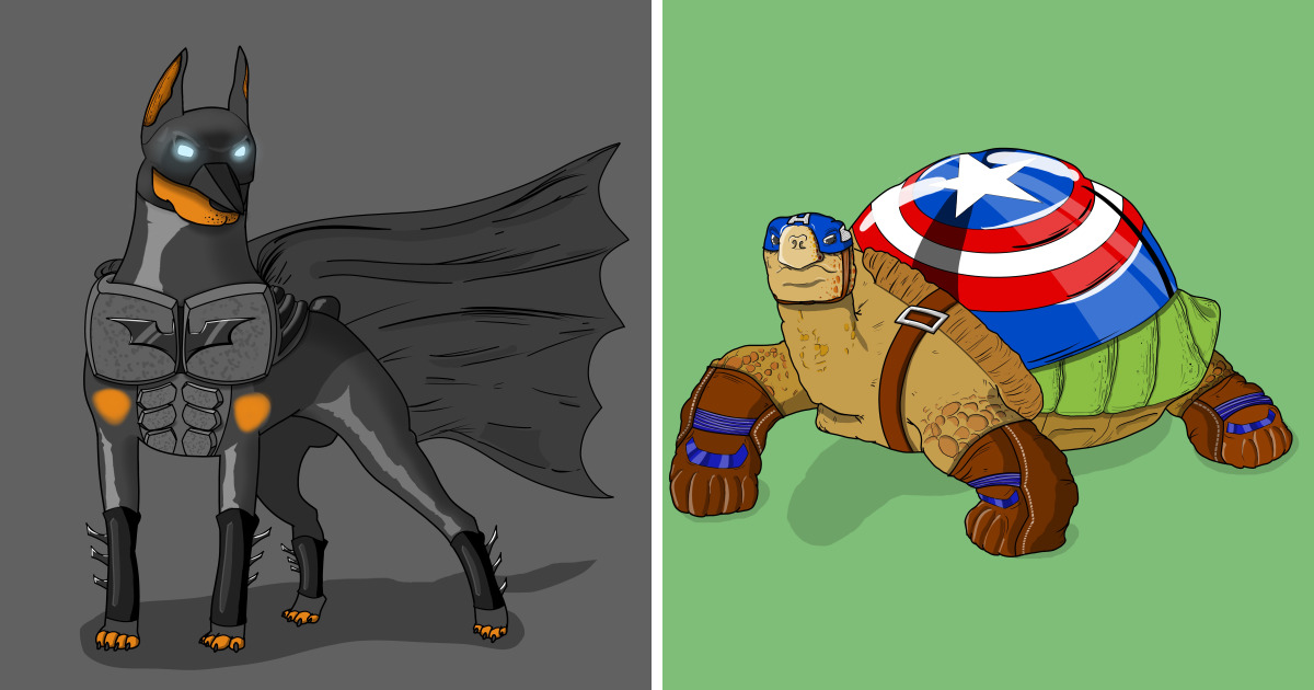 I Illustrated Wild Animals As Superheroes | Bored Panda