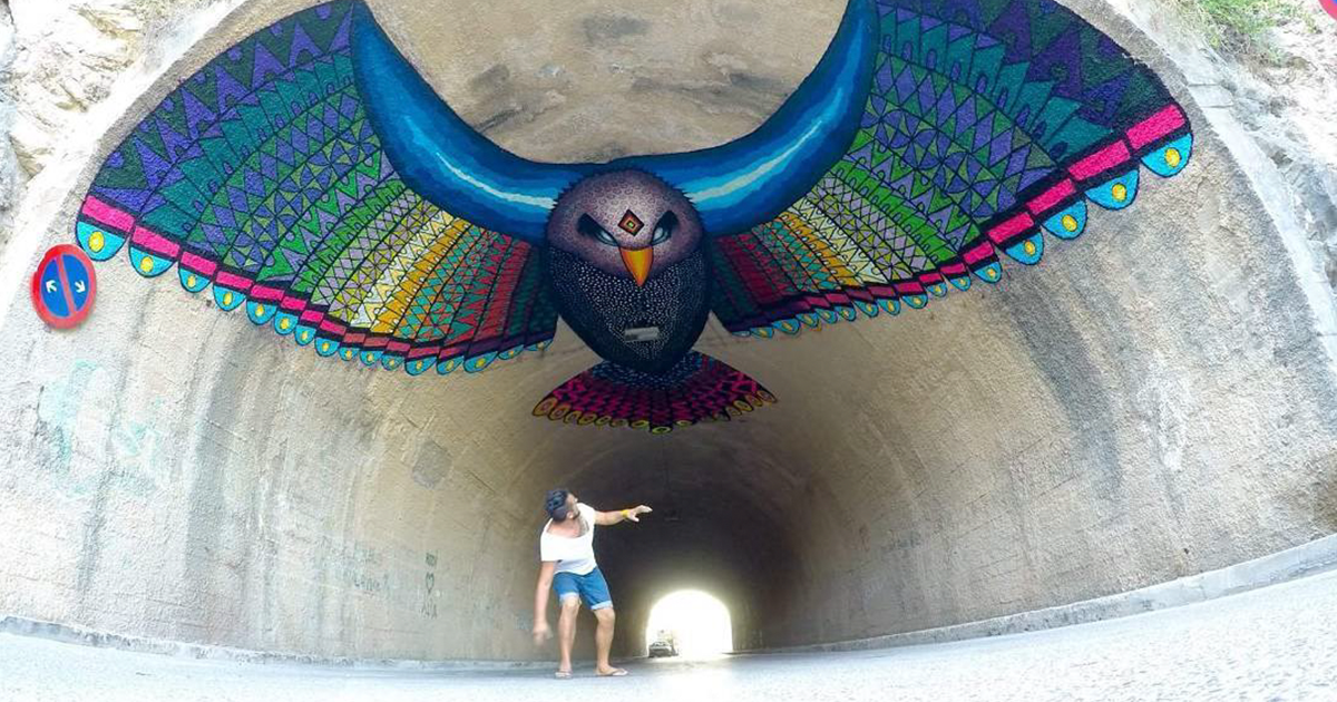 Flying Eagle Mural In Spain By Spaik | Bored Panda