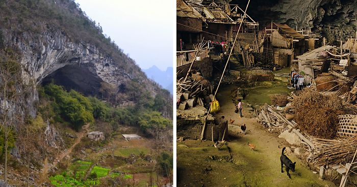 This Giant Cave In China Has 100 People Living Inside, A Basketball ...