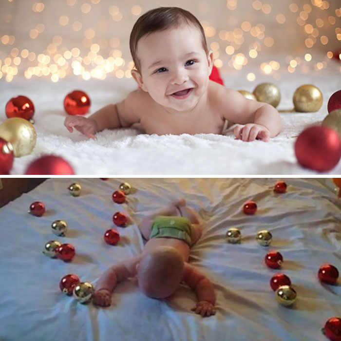 Expectations VS. Reality: 21 Christmas Baby Photoshoot Fails | Bored Panda
