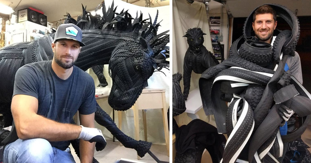 Amazing Tire Sculptures That I Create From 100-400 Separate Tires ...