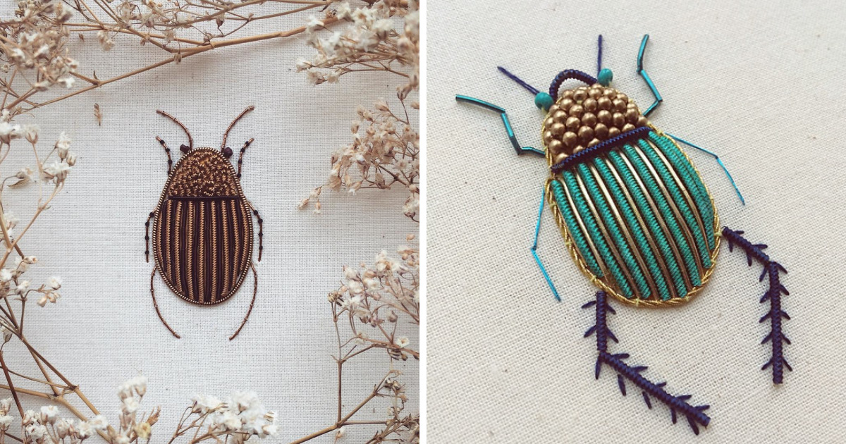 I Create Embroidered Art Inspired By Entomology And Botanical ...