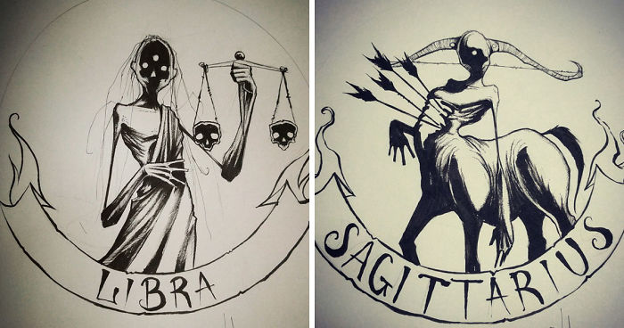 I Reimagined Zodiac Signs As Creepy Monsters | Bored Panda