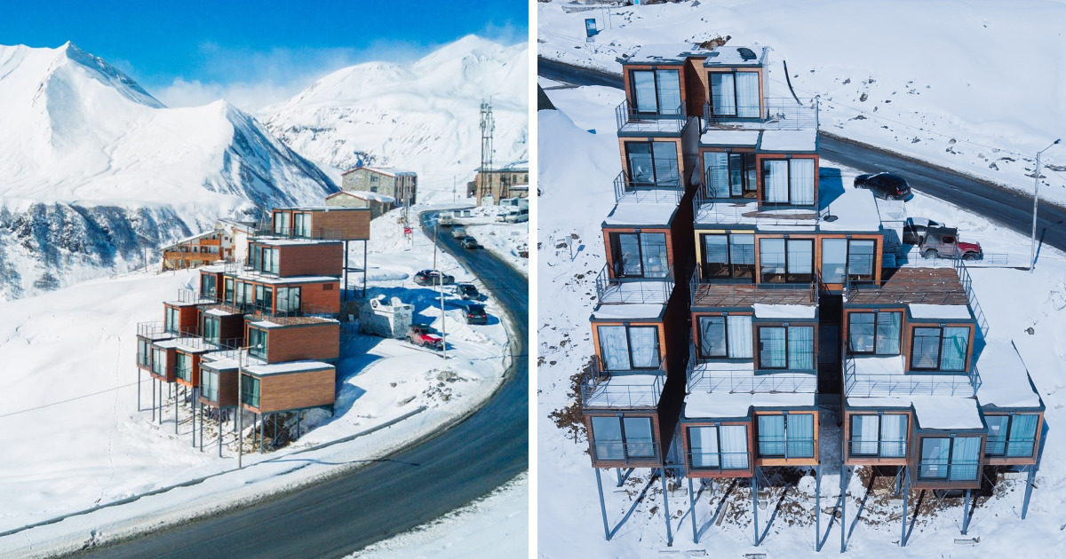 Mountain-Inspired Hotel Built From Shipping Containers 2200 Meters ...