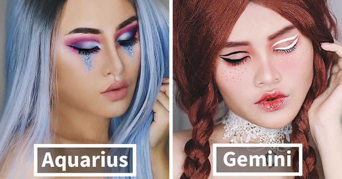 I Created 12 Makeup Looks According To Your Zodiac Signs | Bored Panda