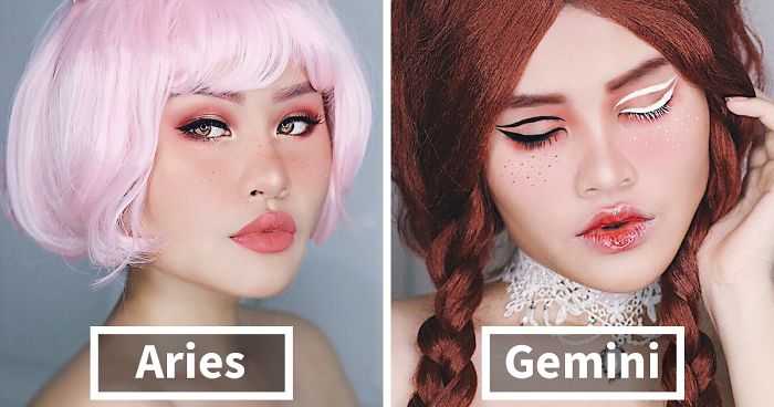 I Created 12 Makeup Looks According To Your Zodiac Signs | Bored Panda