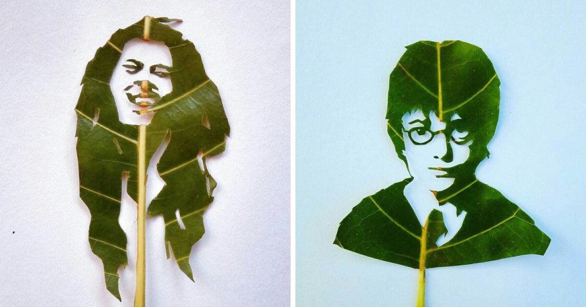 I Turn Leaves Into Human Faces | Bored Panda