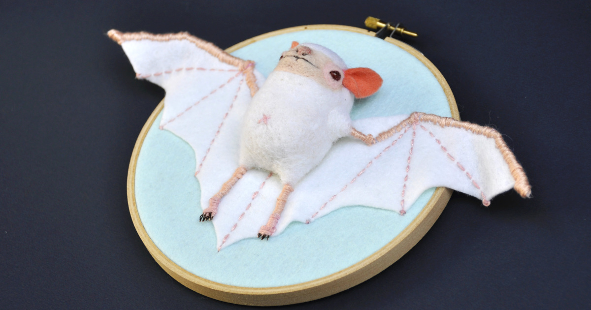 I Made These Faux Bat Taxidermies By Needle Felting And Hand Embroidery ...