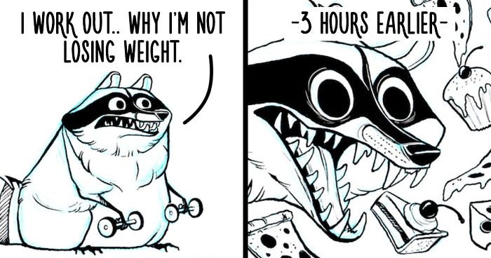 32 Darkly Hilarious Comics About A Raccoon That All Adults Will Relate ...