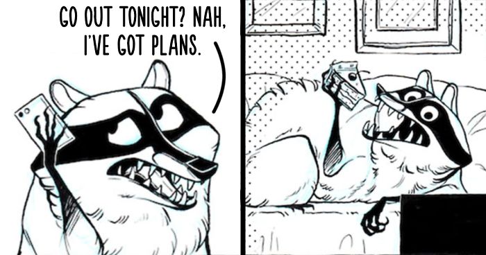 32 Darkly Hilarious Comics About A Raccoon That All Adults Will Relate ...