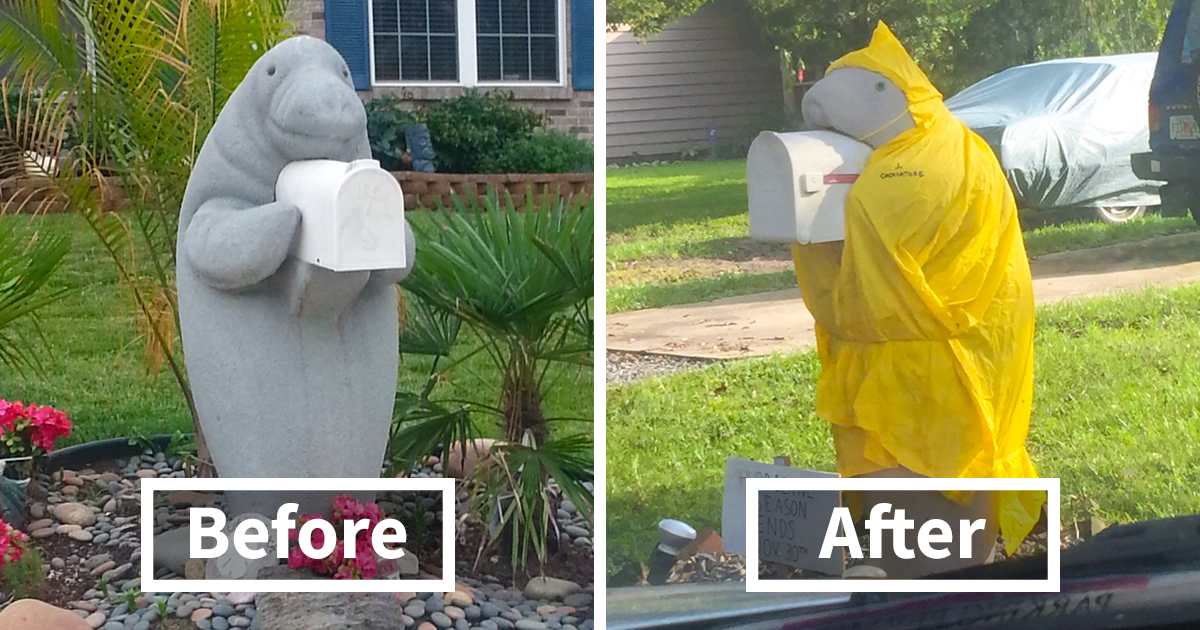 “My Neighbor Has This Manatee Mailbox He Dresses Up Throughout The Year ...