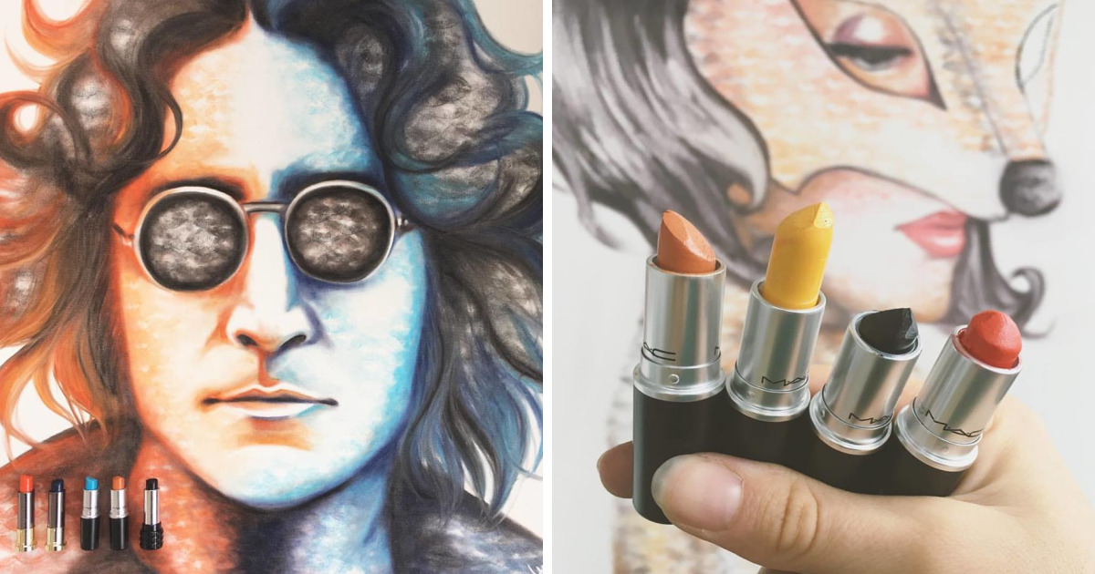 I Use My Lips And Lipsticks To Create These Paintings | Bored Panda