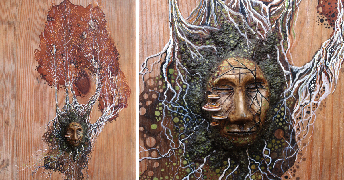 Mixed Media Tree Spirit Painting | Bored Panda