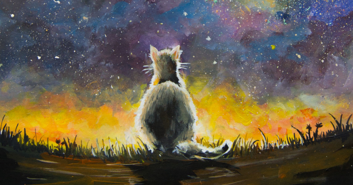 I Painted A Lonely Cat For My Son | Bored Panda