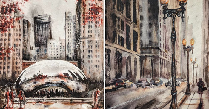 My Beloved City Of Chicago In Watercolor Paintings | Bored Panda