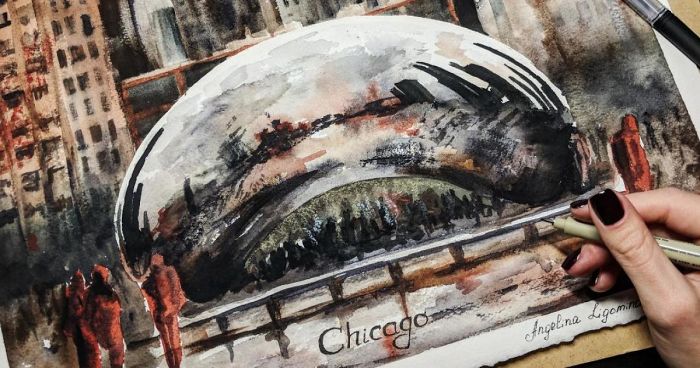 My Beloved City Of Chicago In Watercolor Paintings | Bored Panda