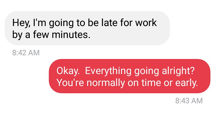 Woman Texts Boss That She’s Going To Be Late For Work, And He Has Best ...