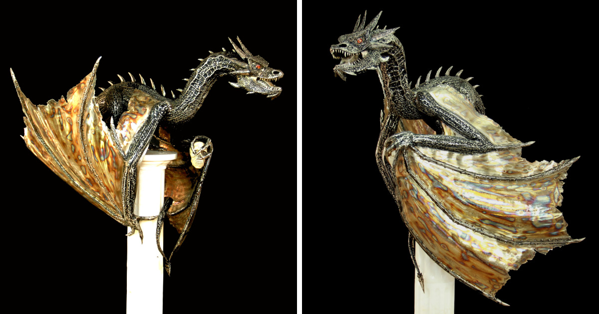 My Recent Work, Welded Stainless Steel Dragon | Bored Panda