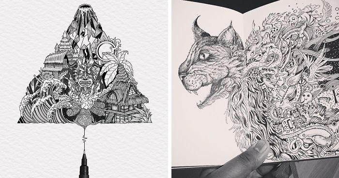 I Use Fineliners And A Sprinkle Of Imagination To Create These Detailed ...