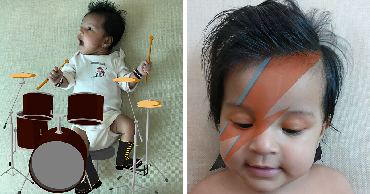 We Take Our Newborn Daughter On Adventures By Illustrating Her Pictures ...