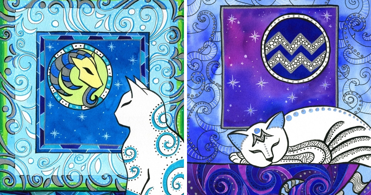 I Painted 12 Cat Astrology Signs To Create A Cat Zodiac Calendar ...