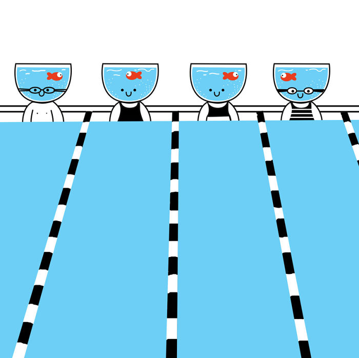 I Illustrate The Human Need For Connection With Original ‘Fishbowl Head ...