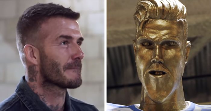 David Beckham Gets Pranked With A Hideous Statue Of Himself, Takes It ...