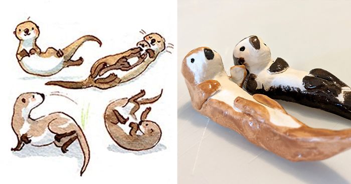 I Challenged Myself To Draw 101 Otters And Then Decided To Sculpt Them ...