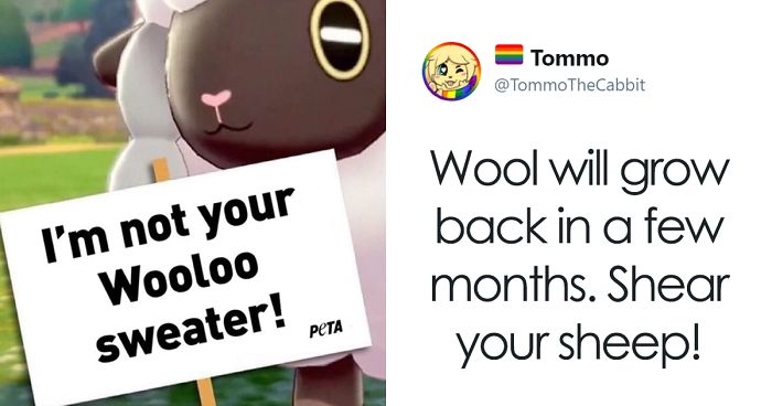 PETA Uses Pokemon Wooloo To Discourage People From Wearing Wool, People ...