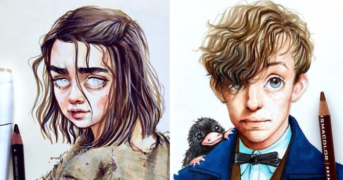 Russian Artist Draws The Cutest Cartoon Versions Of Famous People (36 ...