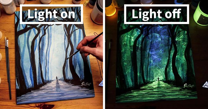 These 36 Dazzling Paintings Come To Life When You Turn Off The Lights ...