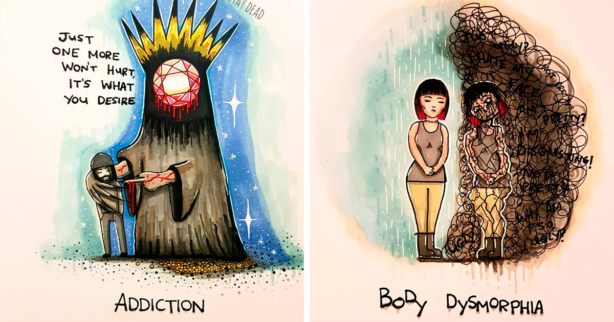 Artist Visualizes Disorders And Mental Illnesses As Monsters So People ...
