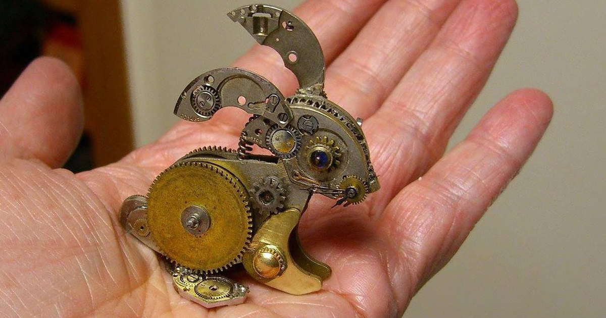 Artist Uses Old Watch Parts To Craft Tiny Intricate Steampunk ...