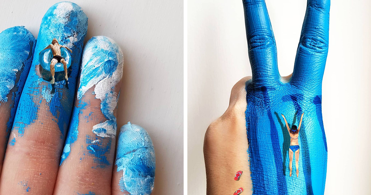 Artist Uses Her Hands As A Canvas To Show Hidden Worlds | Bored Panda
