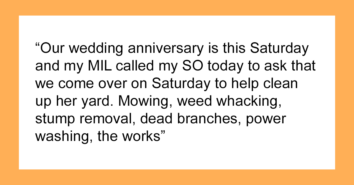 MIL Tries To Guilt-Trip Couple Into Spending Their Anniversary Doing ...