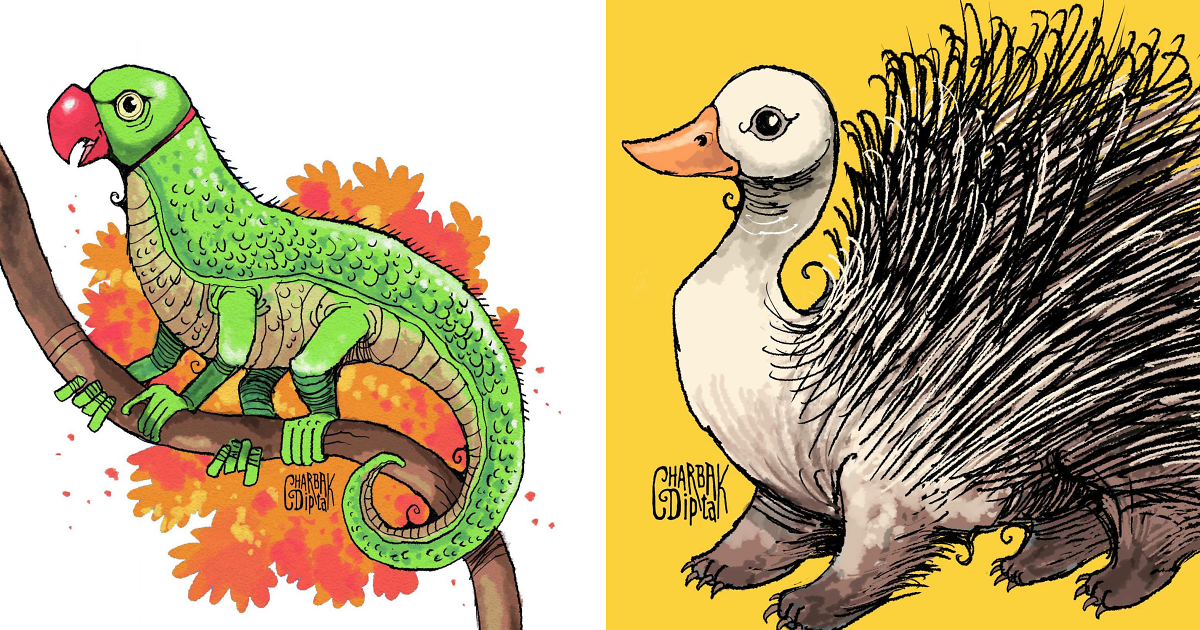 Animals Mixed With Other Animals Drawing