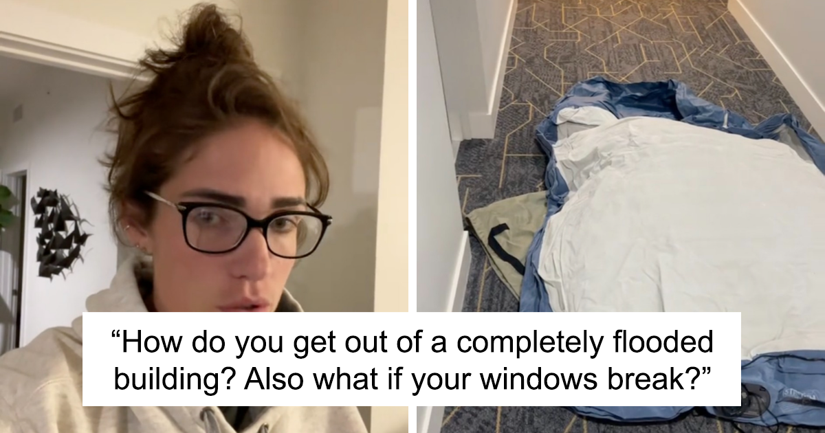 Woman Camps Out In Hallway As Hurricane Milton Seeps Through High-Rise ...