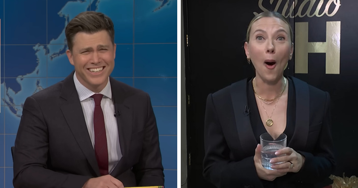 Colin Jost Reads “Cringey” Jokes About Wife Scarlett Johansson And Her ...