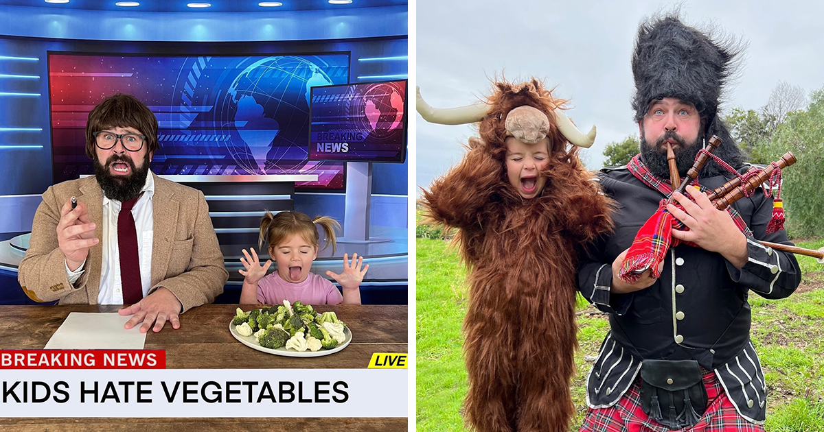 Dad Takes Funny Pics With His Daughters In Costumes And The Results Are ...