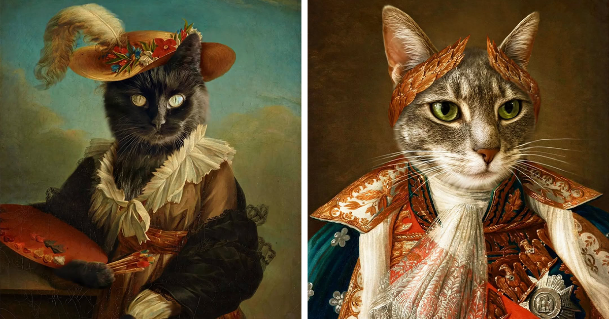Cats Transformed Into Majestic Figures In These 25 Historical Portraits ...