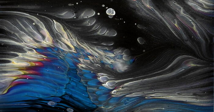 How Pearl White Changes Acrylic Pouring Results: Thick Paint Feathery ...