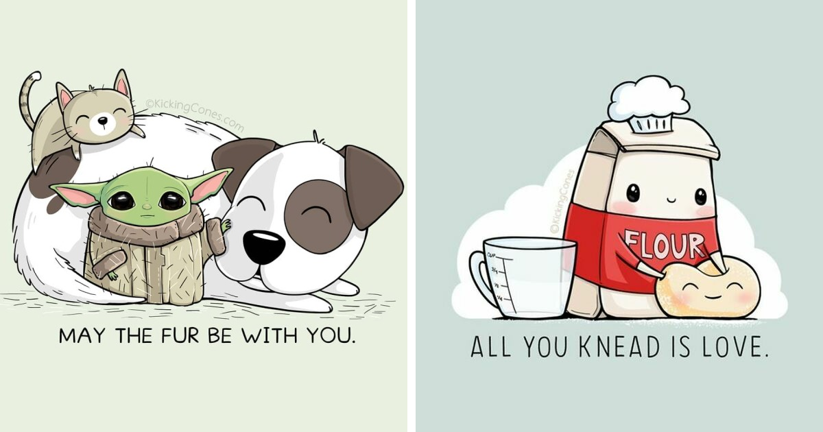 This Artist Makes Wholesome Pun Illustrations Featuring Animals And ...