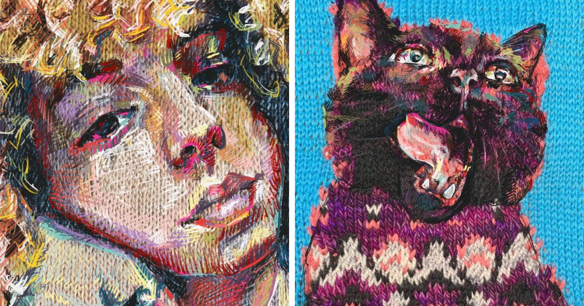 33 Stunning Knitted Portraits Created Using Vintage Machines And Modern ...
